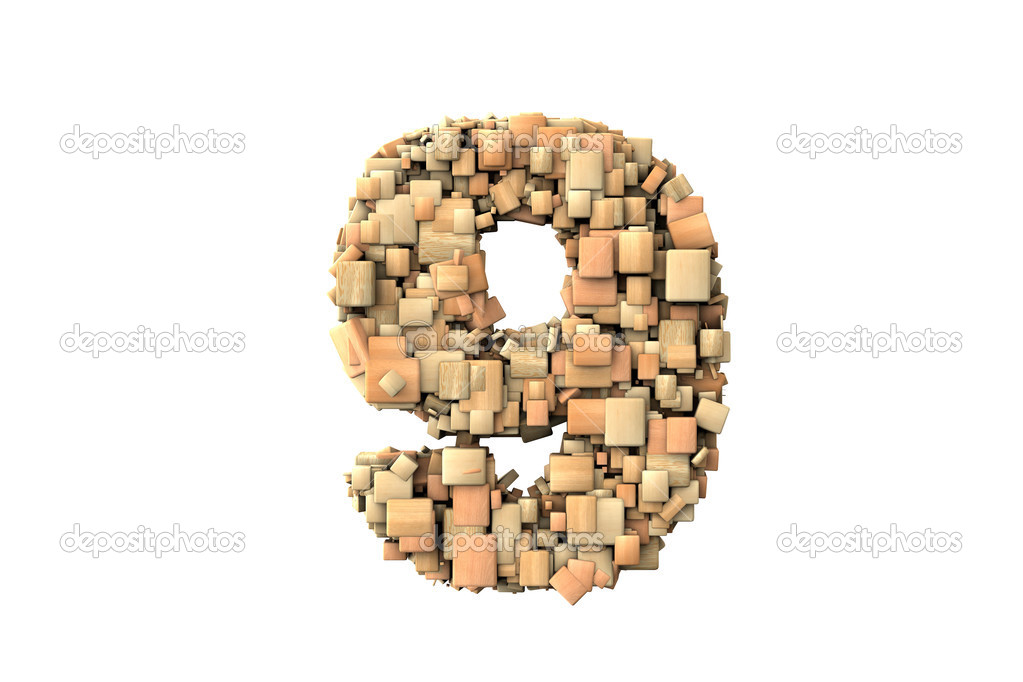 Number nine shape build with wood particles Stock Photo by ©sam741002 ...