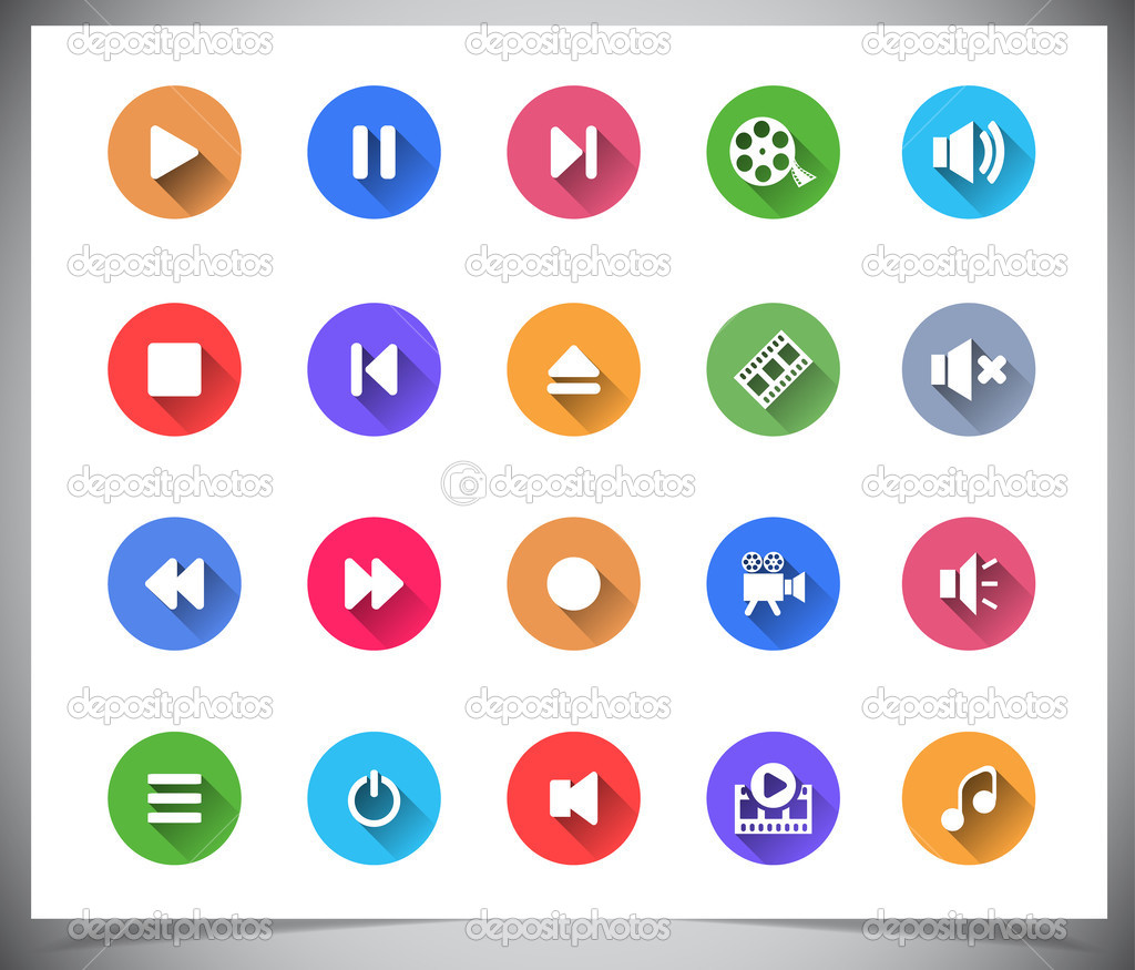 Set of flat color buttons. Stock Vector Image by ©romrash #43212397