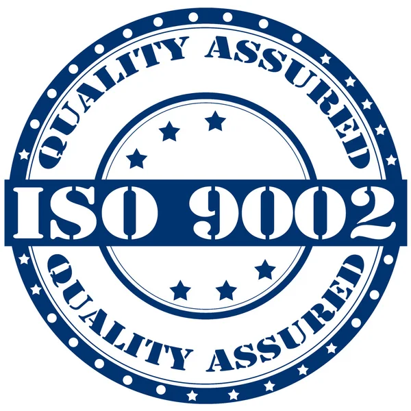 ISO 9002 quality assured stamp — Stock Vector © roxanabalint #37212603