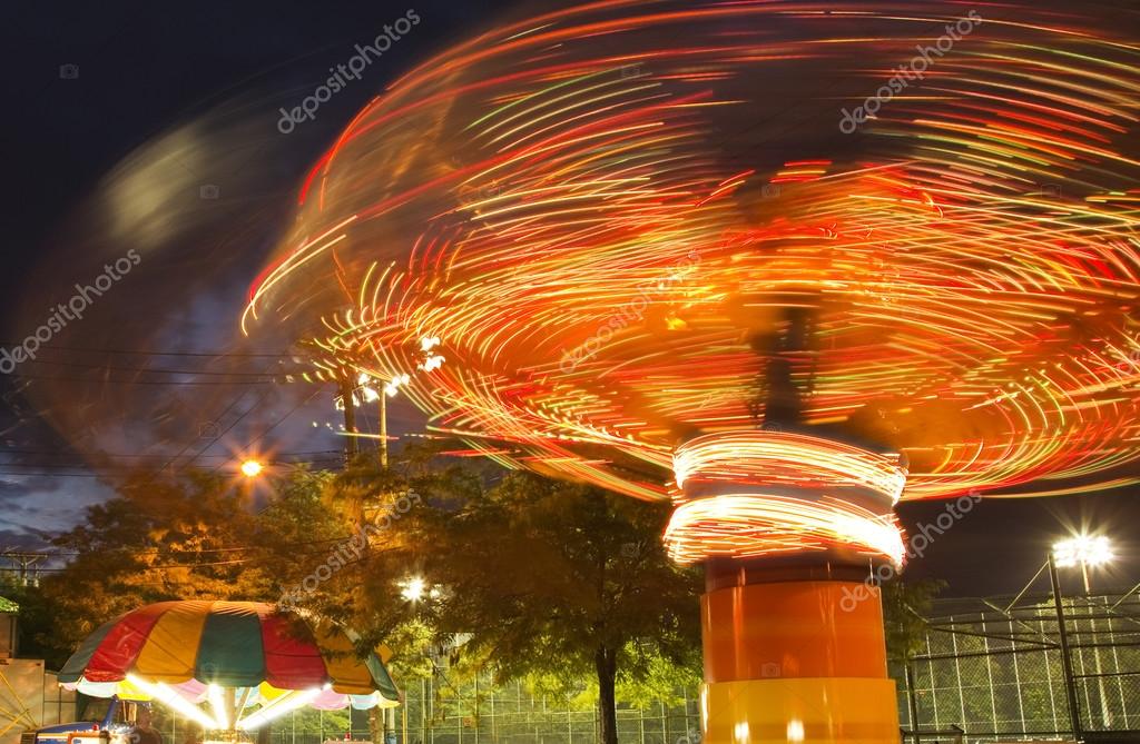 Carnival Ride at Night Light Motion — Stock Photo © jackai #27306561