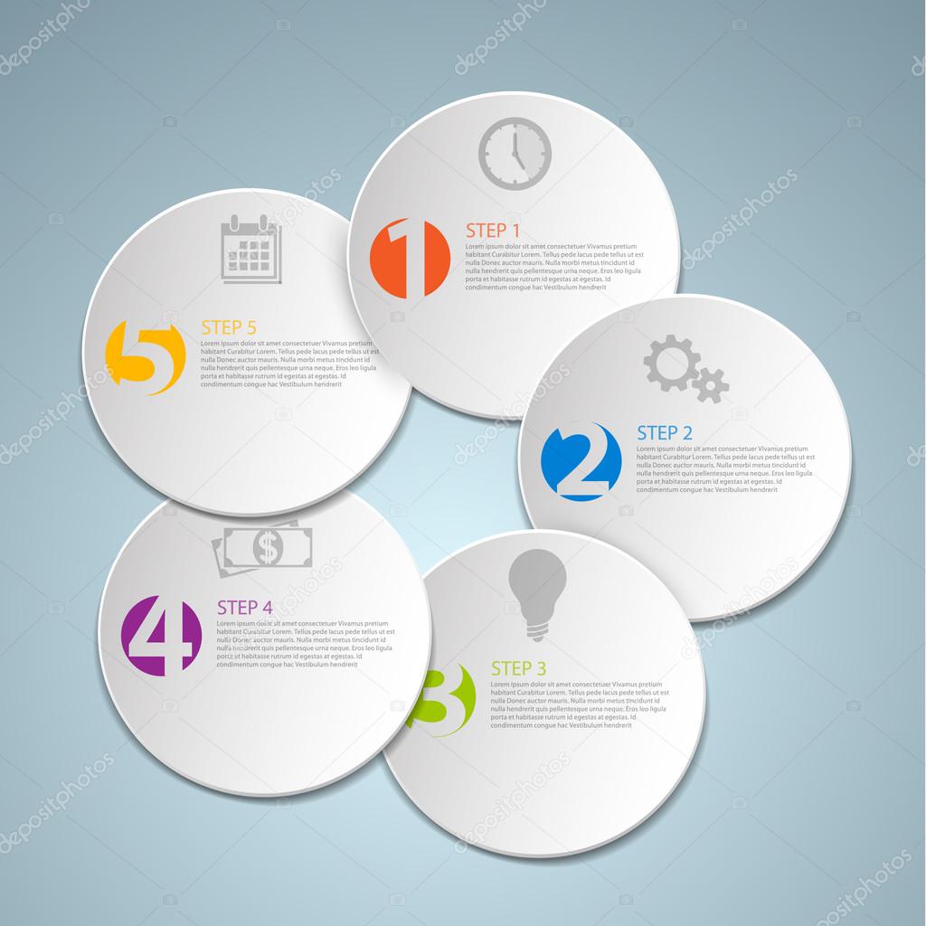 둥근 벡터 단계 서식 파일의 설정 스톡 벡터 - ©orson 26660881