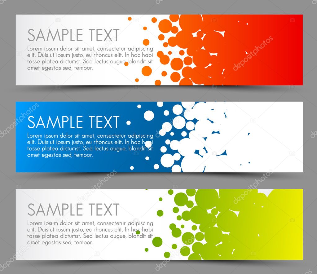 Simple colorful horizontal banners - with circle motive Stock Vector ...