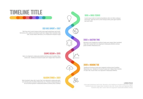 Vector Infographic Company Milestones Curved Timeline Template Light ...