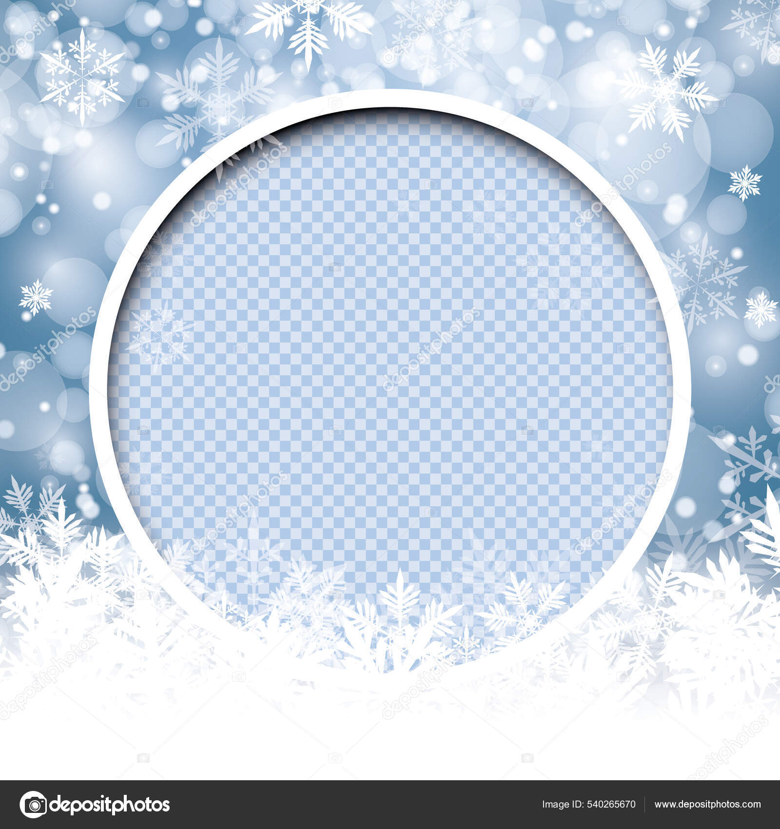Circle Frozen Window Frame Layout Template Place Your Photo Simple ...