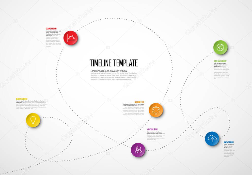 Plantilla de informe de línea de tiempo de Vector Infographic con ...