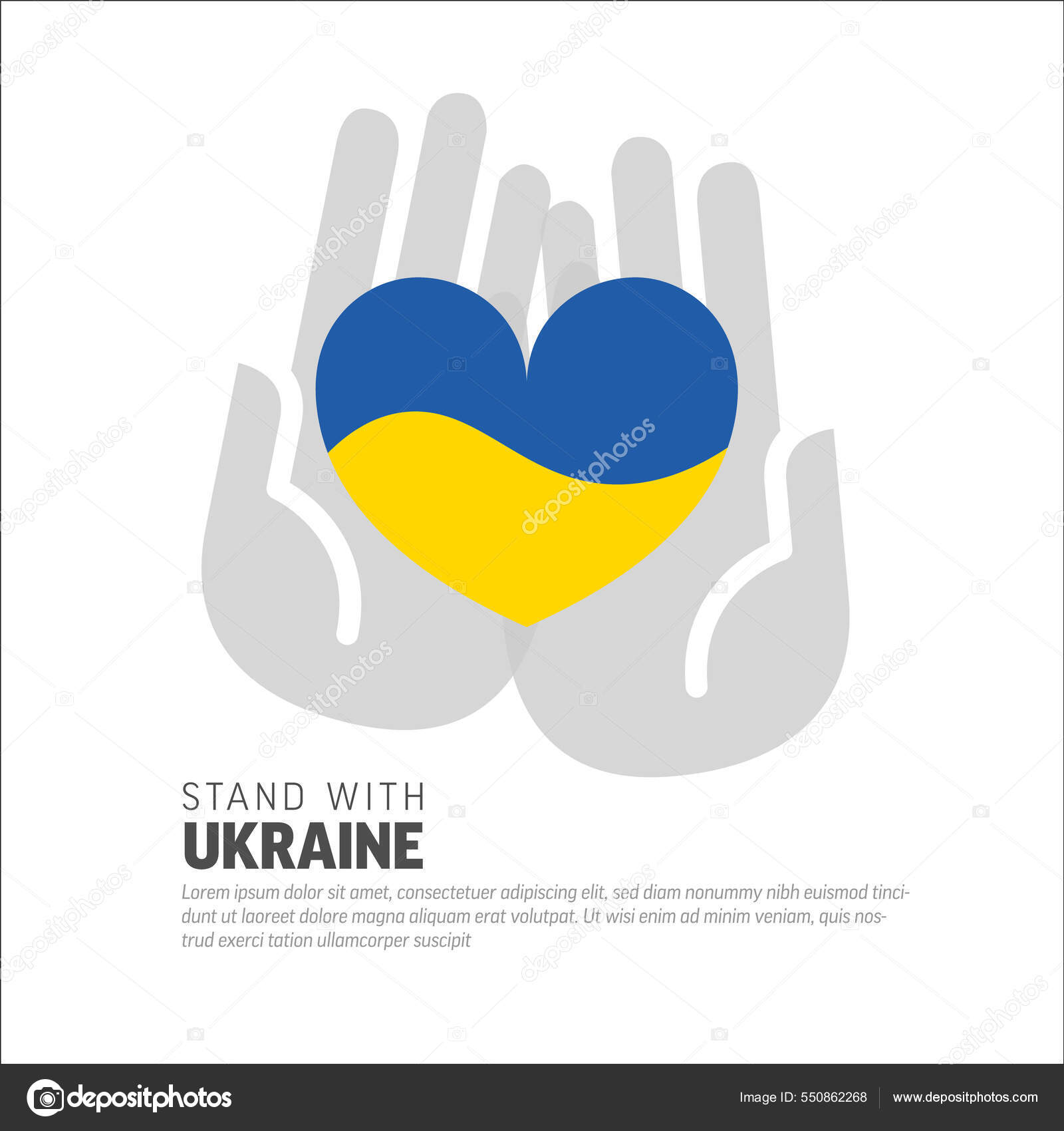 Ukraine Support Icon Conceptual Heart Ilustration Tag Social Media ...