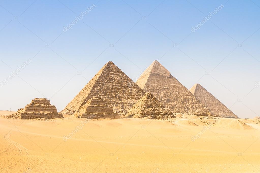 Great pyramids in Giza valley, Cairo, Egypt Stock Photo by ©kasto 29007293