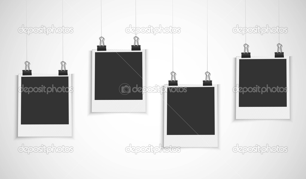Photo frame hanging on a line Stock Vector Image by ©Yuichiro #45581081
