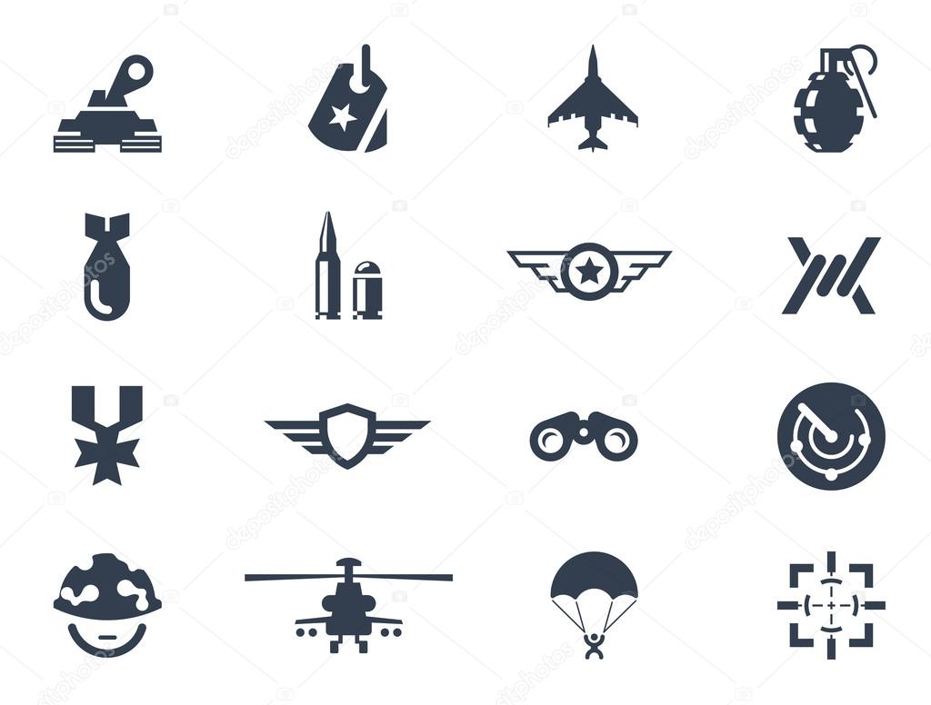 Iconos militares y de guerra Vector de stock por ©popcic 41747797