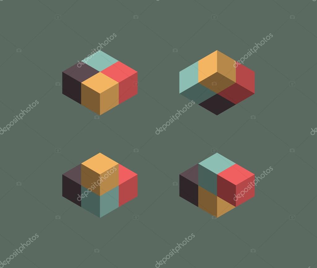 Vintage isometric cube symbols Stock Vector Image by ©popcic #42455157