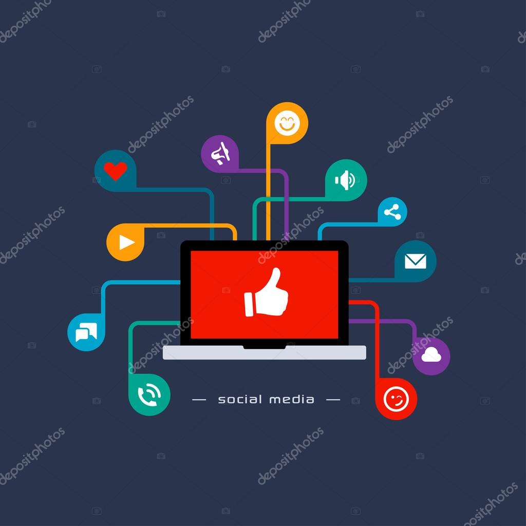 Social media flat concept Stock Vector Image by ©popcic #48183703
