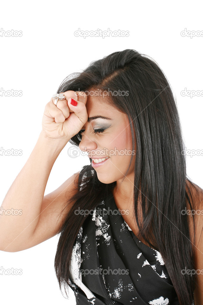 Woman slaps his forehead in an oh-no moment, disappointed, isola ...