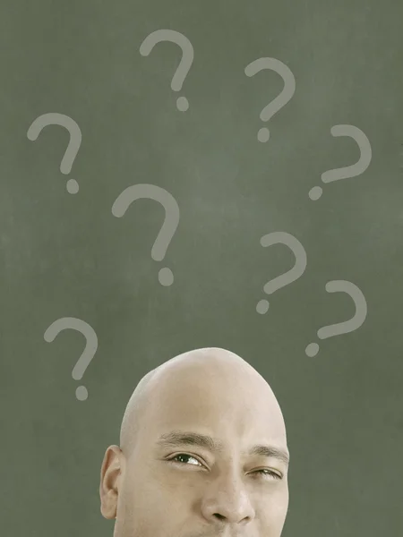 Question Man Overhead