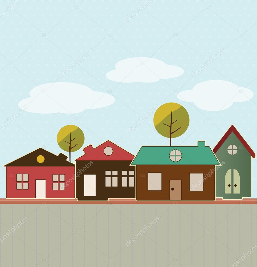 Ciudad de dibujos animados Vector de stock por ©katerinarspb 12543203