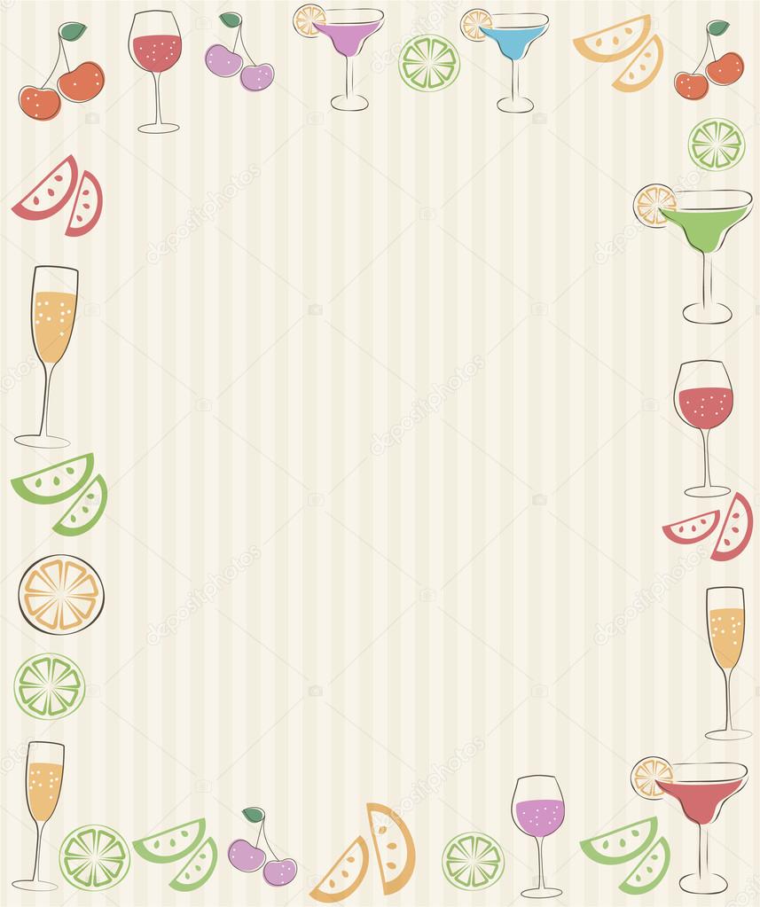 Frame with cocktails Stock Vector by ©katerinarspb 13323247