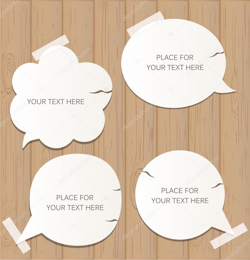 Wooden background with speech bubbles Stock Vector Image by ...