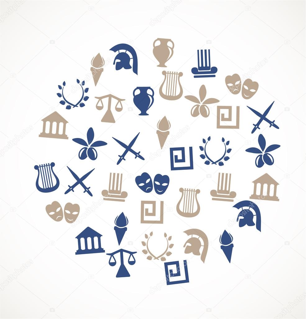 Greece symbols — Stock Vector © katerinarspb #20504087