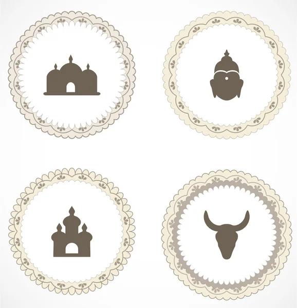 Vector monument labels set Vector Art Stock Images | Depositphotos