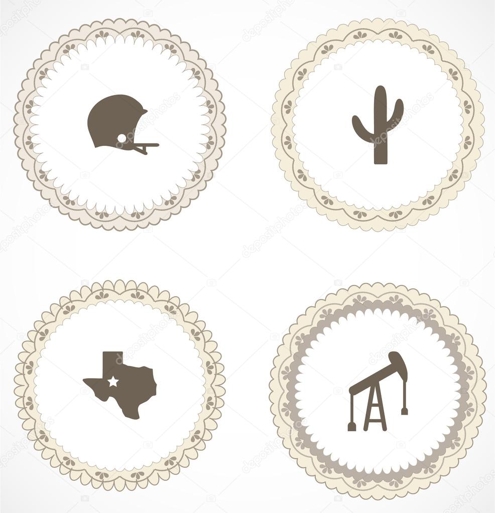 Vintage labels with icons Stock Vector by ©katerinarspb 23238062