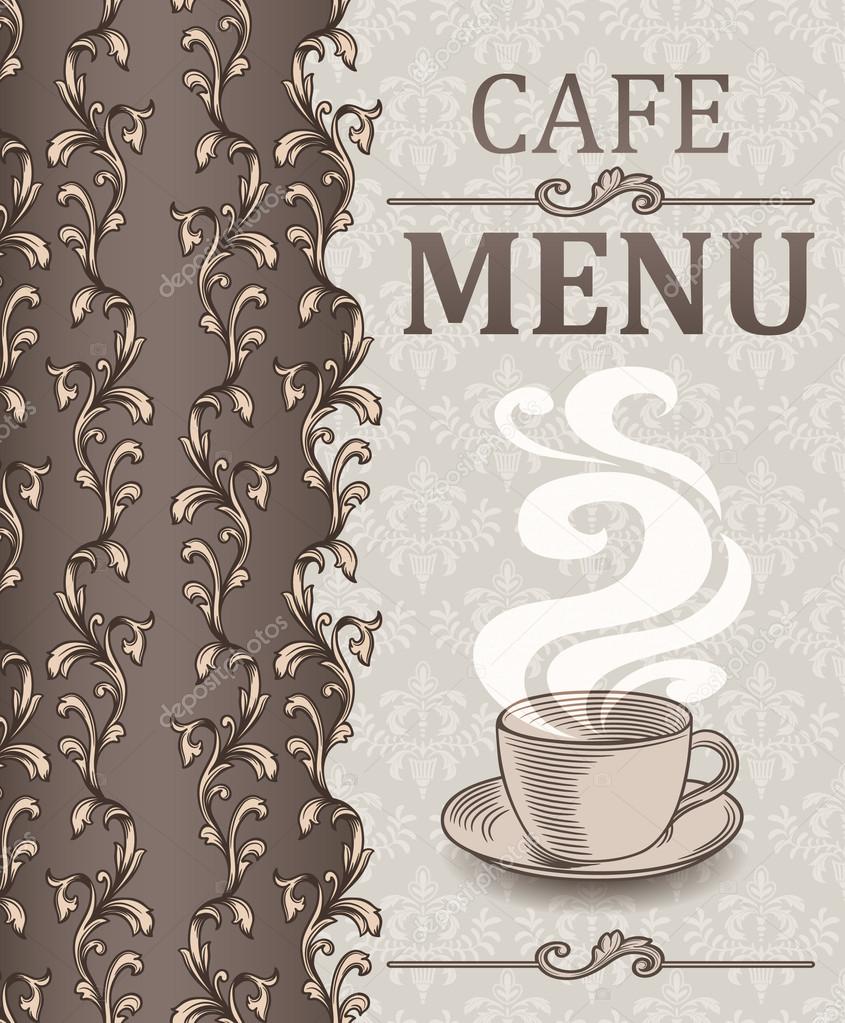 Vintage menu background with a cup Stock Vector Image by ©tory #19713841