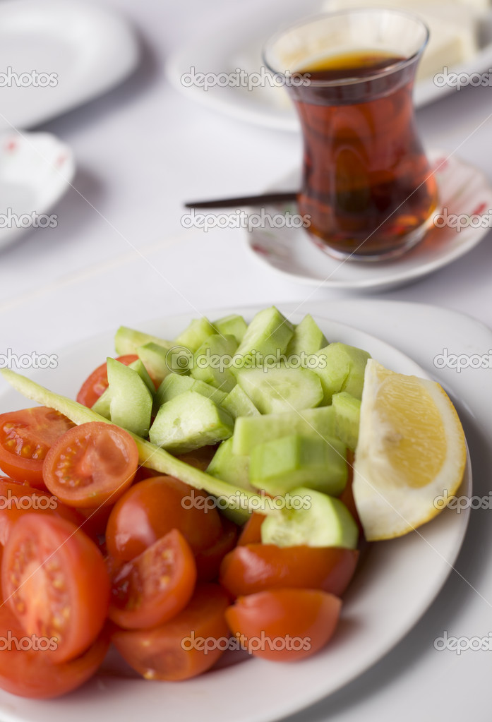 Close up to classic Turkish style breakfast food plates — Stock Photo ...