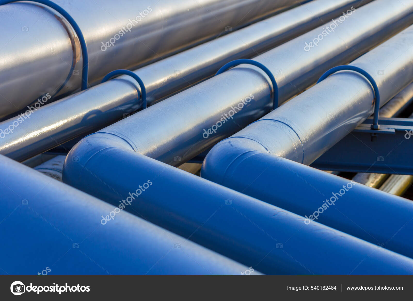 Steel Industrial Refinery Pipeline — Stock Photo © martin33 #540182484