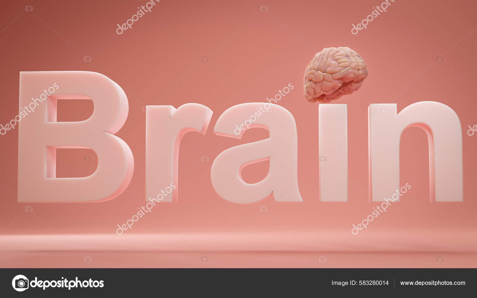 Word Brain Model Human Brain Concept Inspiritation Creativity Idea ...