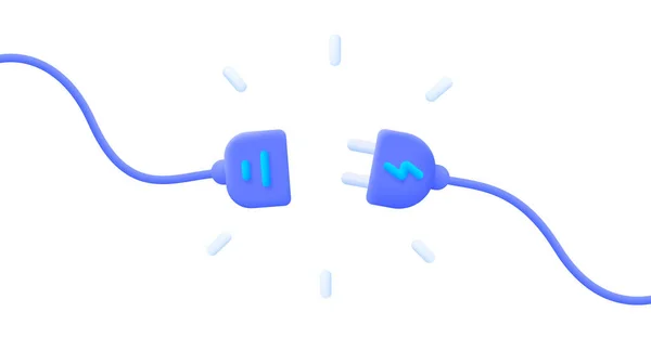 Conectar desconectar en estilo 3d. 3d ilustraci n vectorial. Concepto futurista de red digital ...