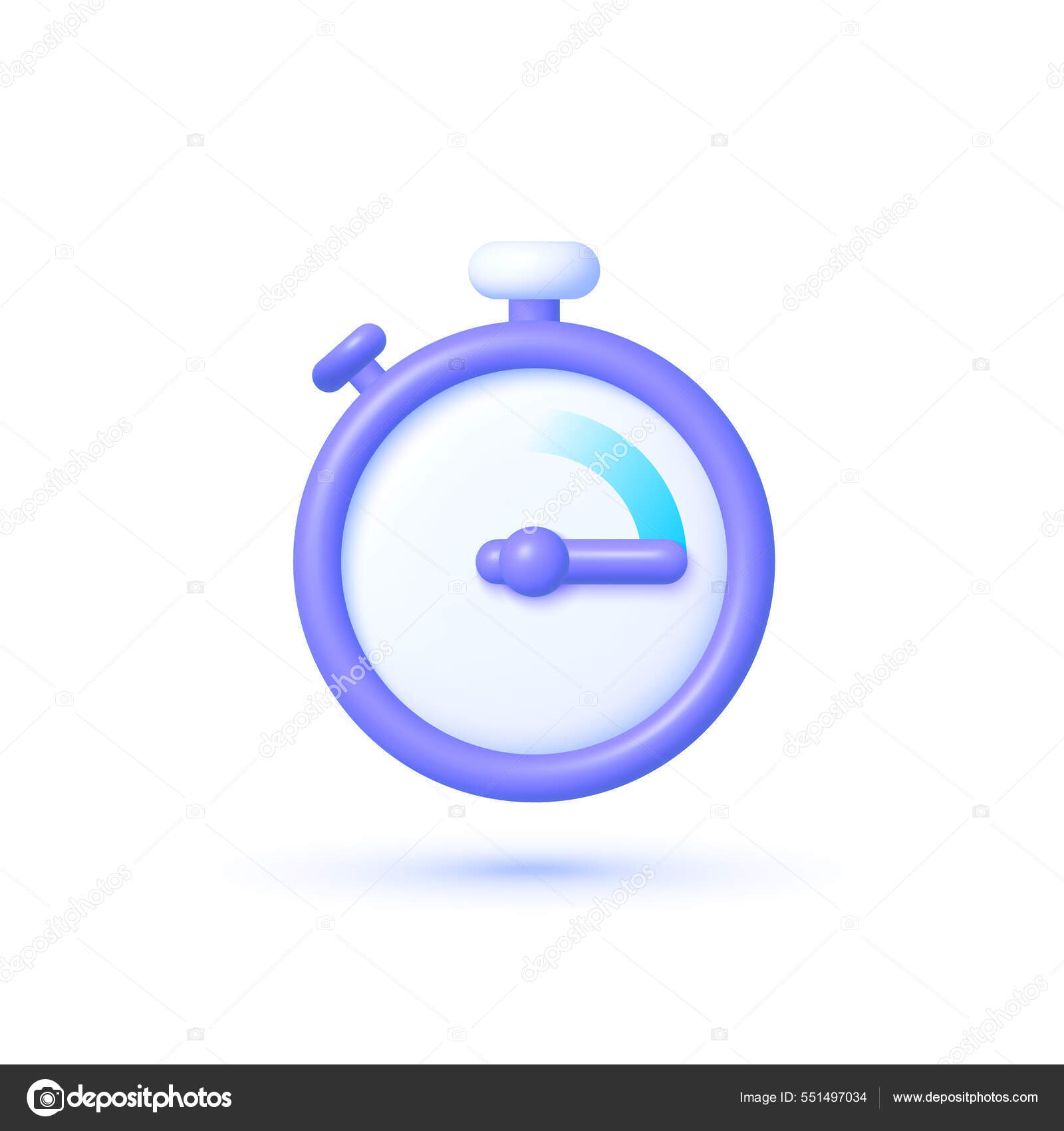 Timer in realistic style on white background. 3d timer. Realistic ...