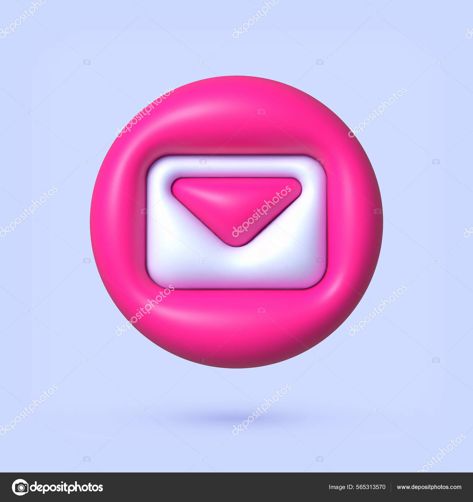 Email 3d in 3d style on blue background. 3d render illustration ...