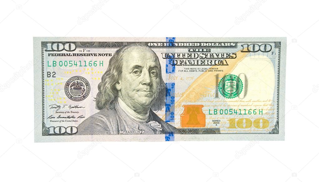 100 U.S. dollars banknote on white background Stock Illustration by ...