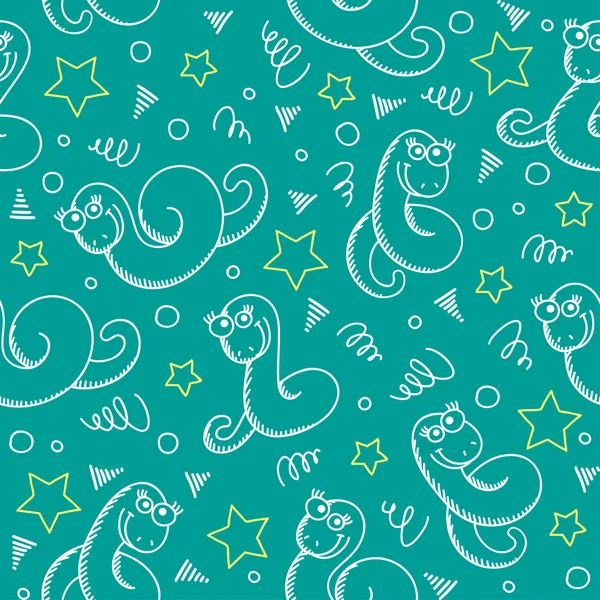 Pattern sea creatures — Stock Vector © redcollegiya #10060001