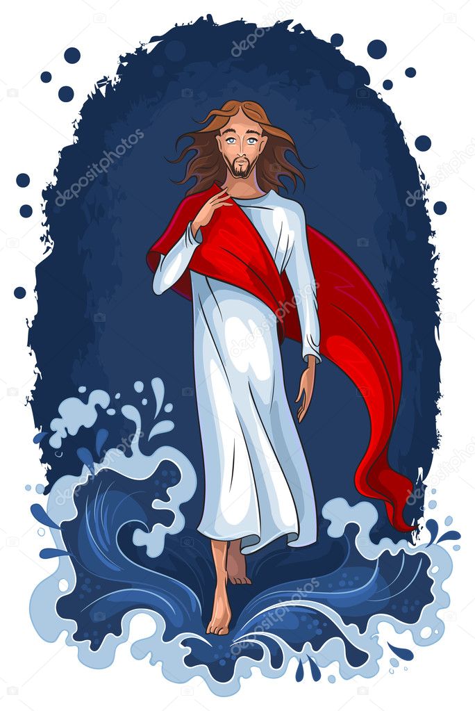 Jesus Walking With Disciples Animated