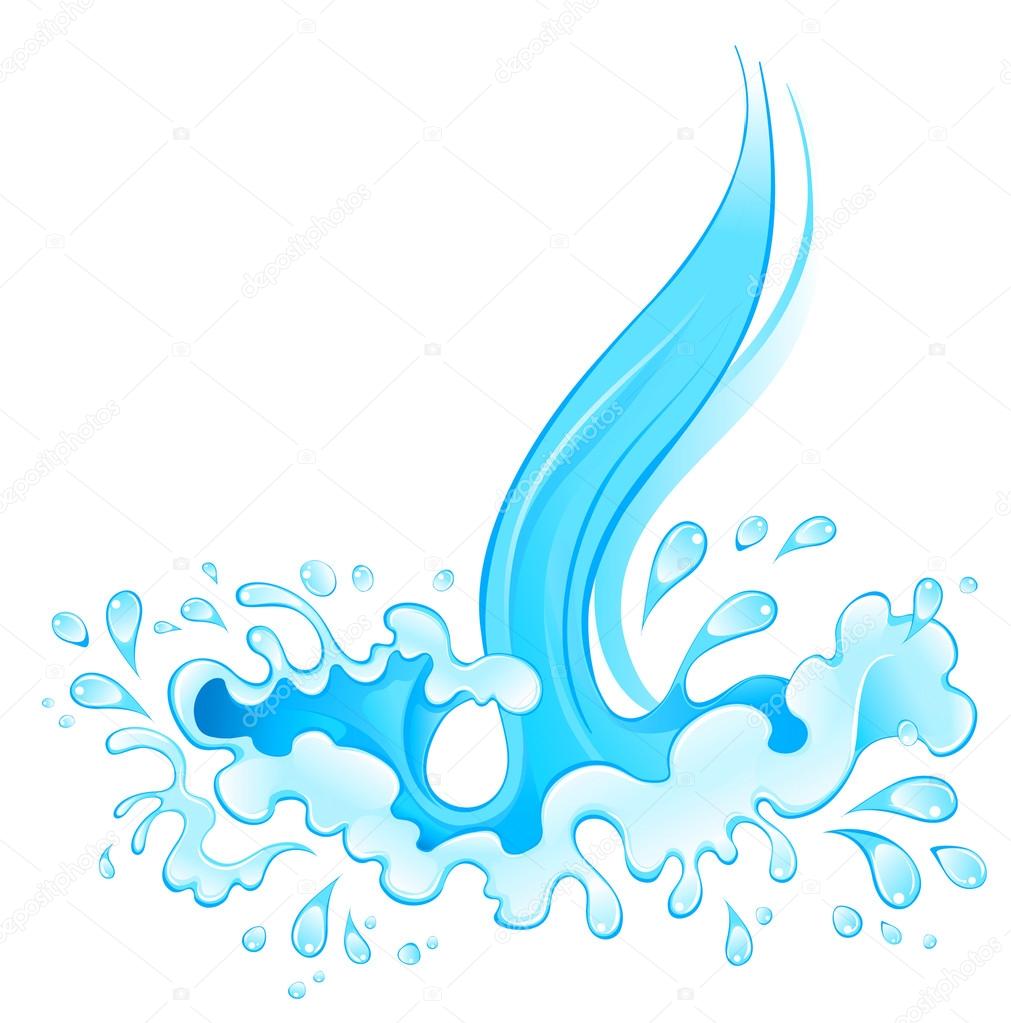 Water splash for design isolated on white background — Stock Vector ...