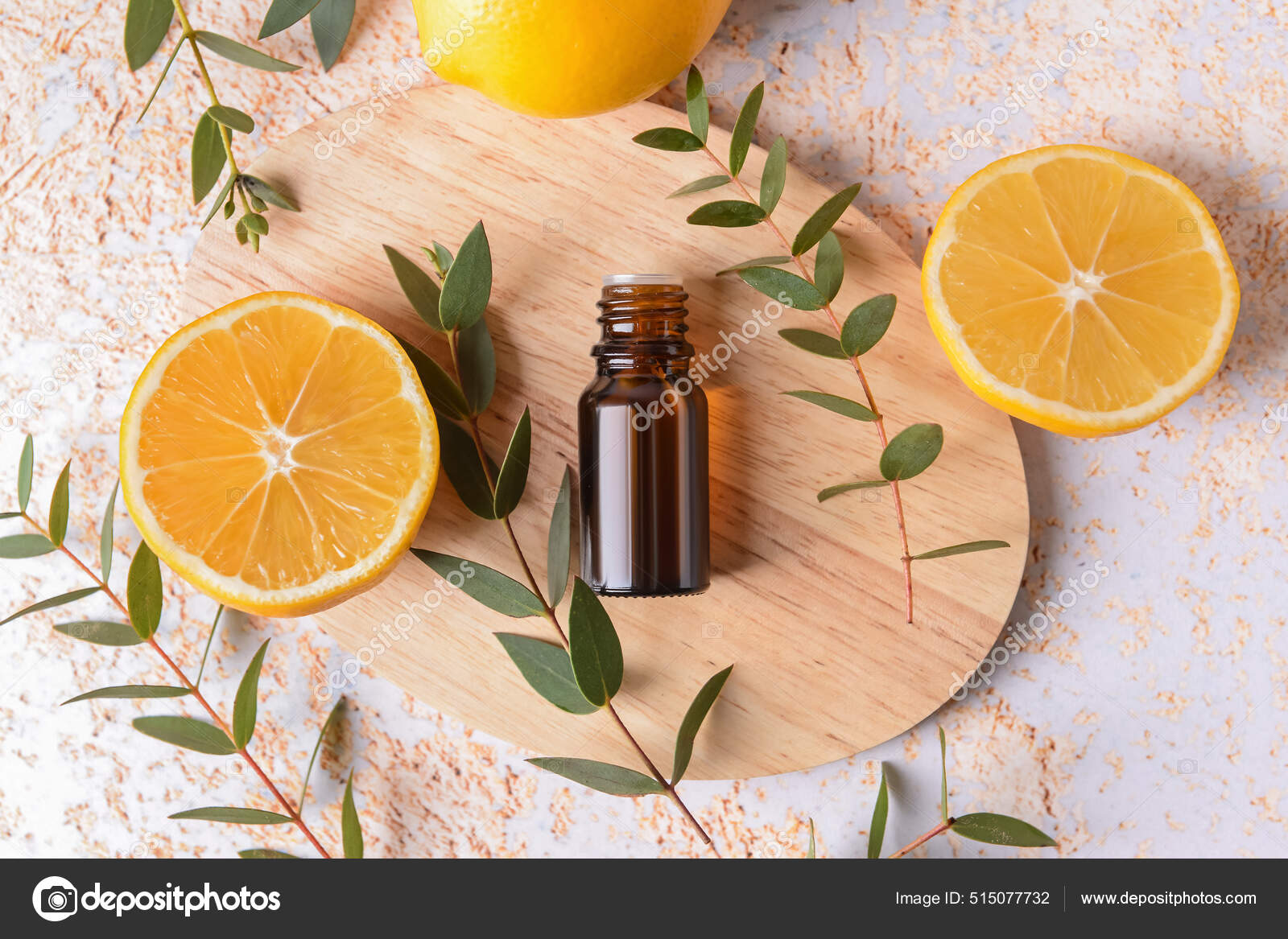Bottle Essential Oil Light Background Stock Photo by ©serezniy 515077732