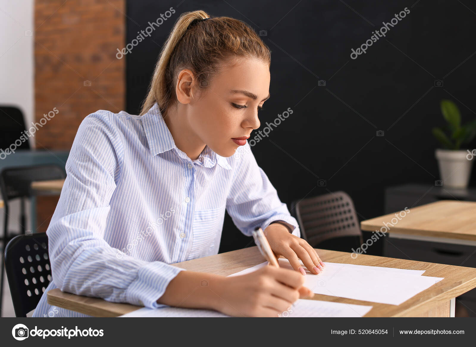 Student Passing Exam School — Stock Photo © serezniy #520645054