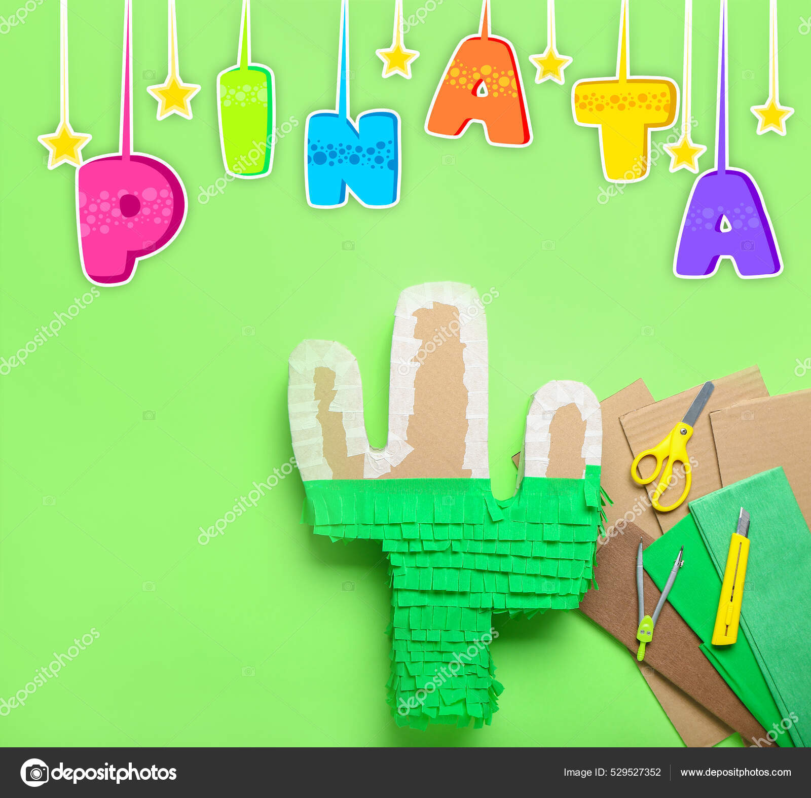 Preparation Mexican Pinata Color Background Stock Photo by ©serezniy ...