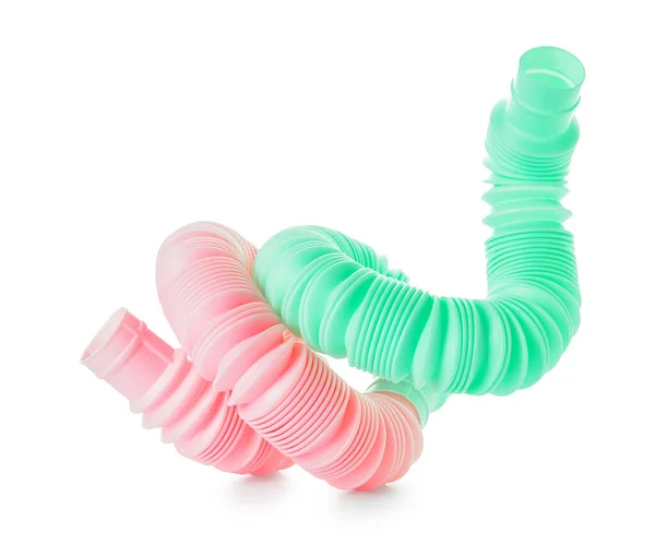 Different Colorful Pop Tubes White Background — Stock Photo © serezniy ...