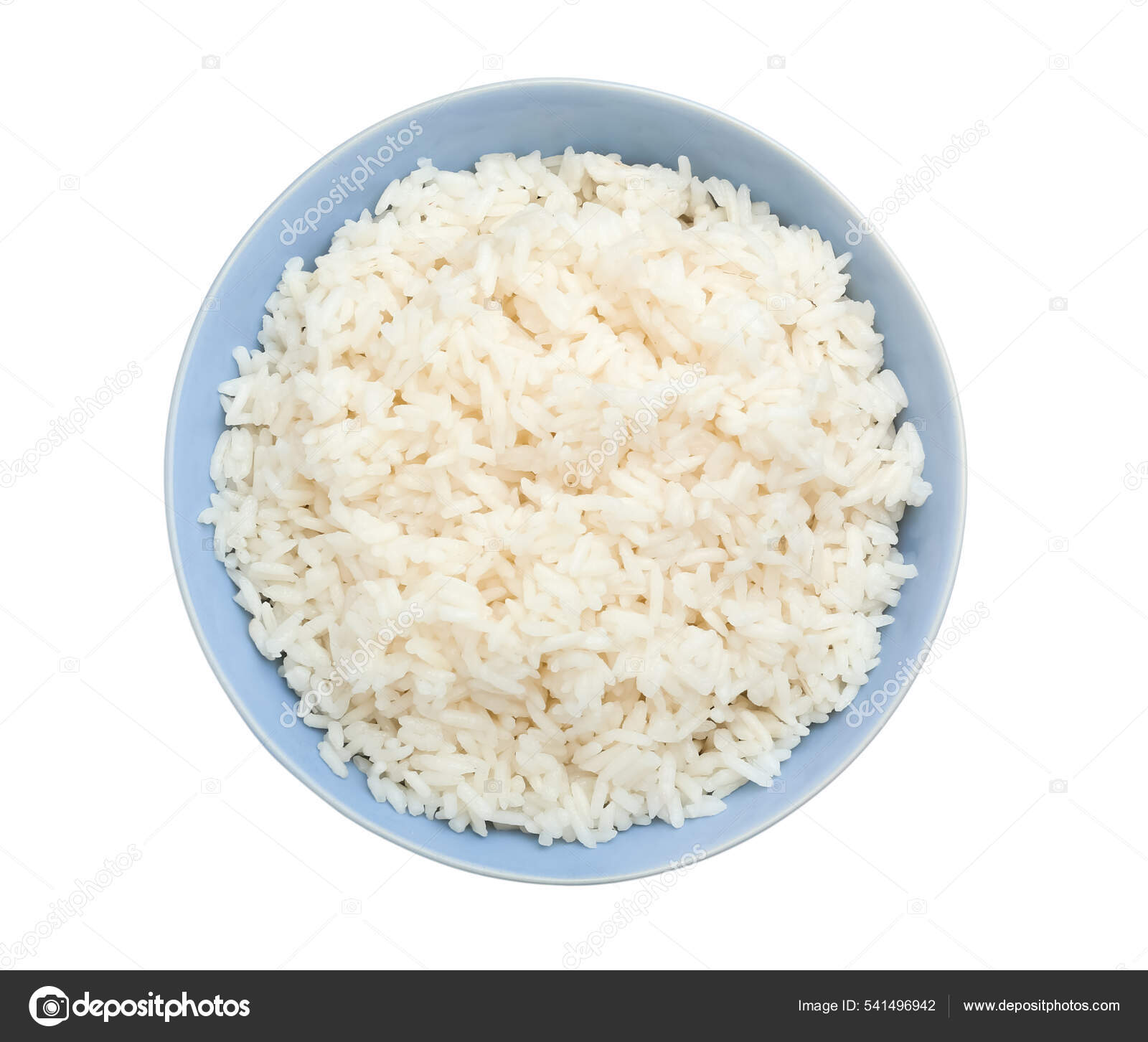 Bowl Tasty Boiled Rice White Background — Stock Photo © serezniy #541496942