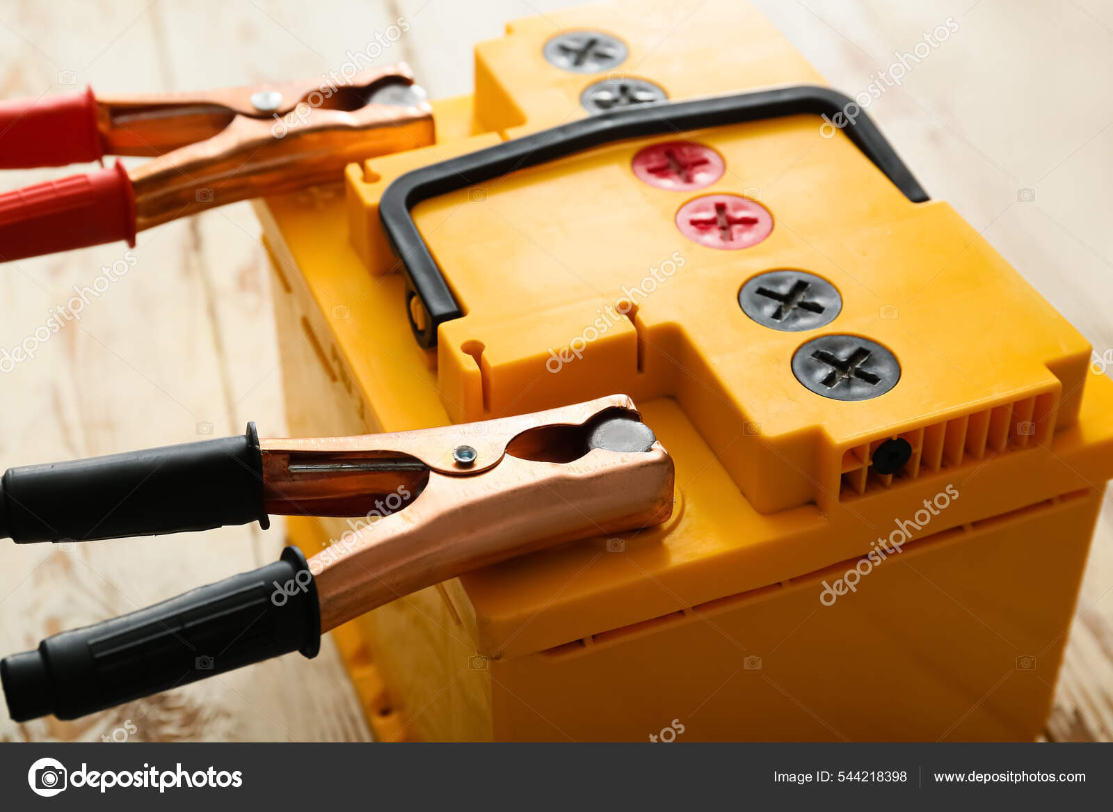 Charging Modern Car Battery Closeup — Stock Photo © serezniy #544218398