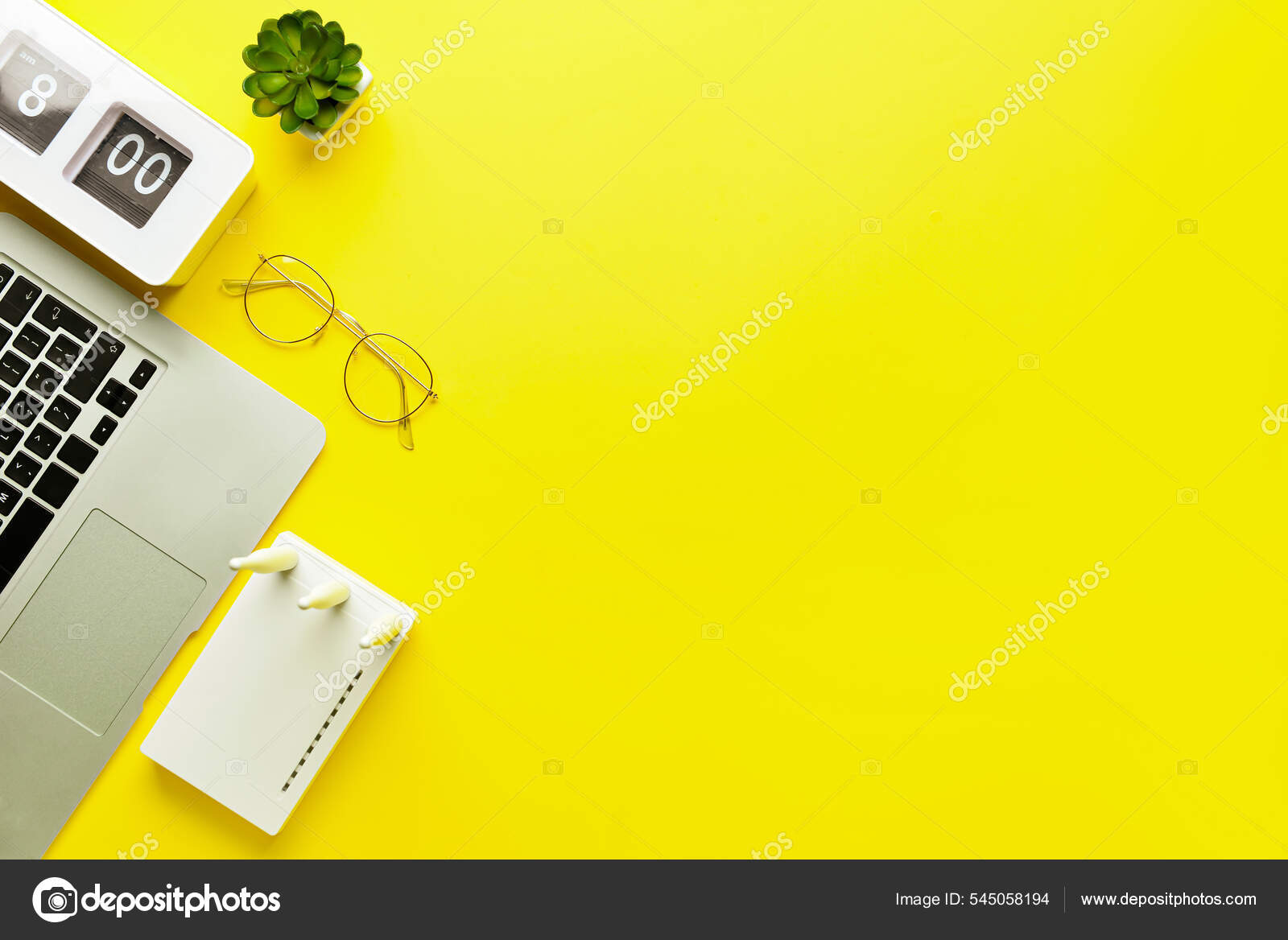 Router Clock Laptop Color Background Stock Photo by ©serezniy 545058194
