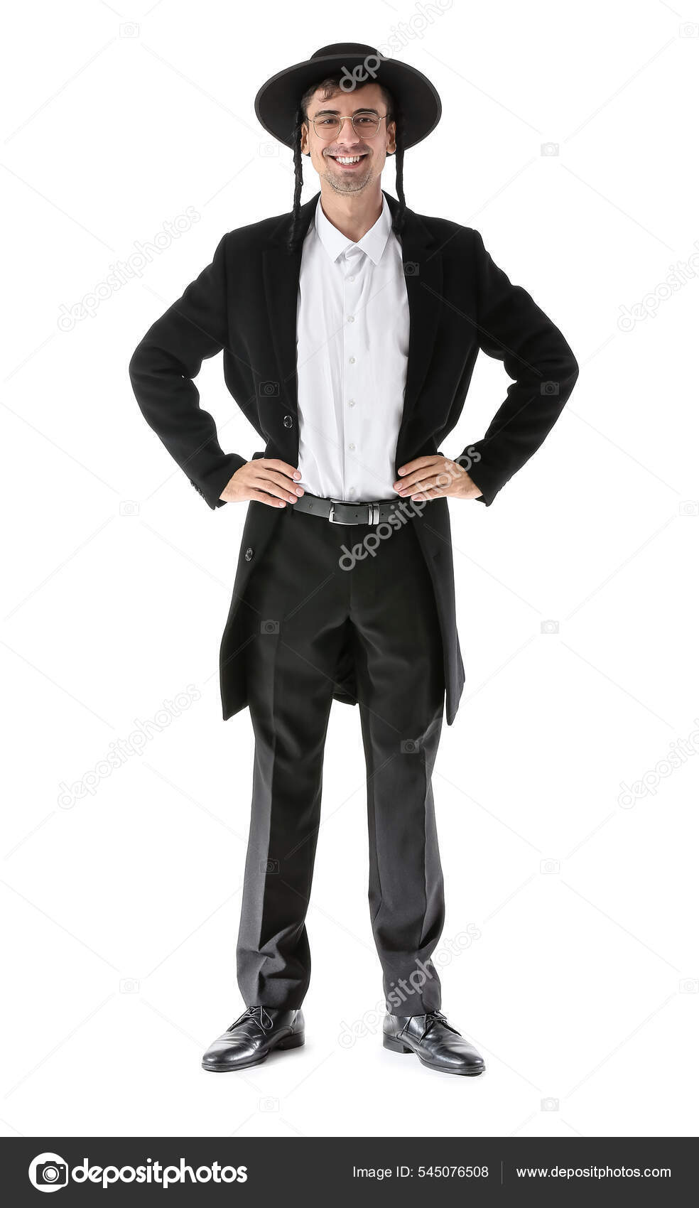 Hombre Judío Jasídico Sobre Fondo Blanco — Foto de stock #545076508 ...