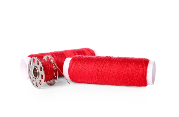 Red Sewing Thread Spool Needle White Background Stock Photo by ...