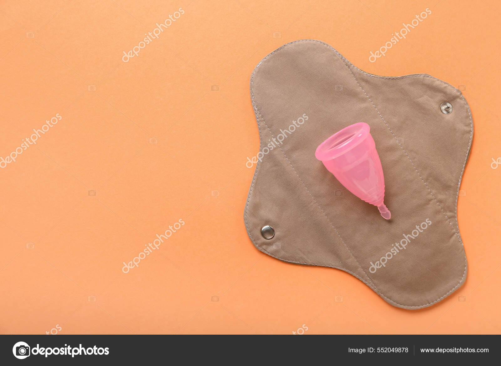 Reusable Menstrual Pad Cup Orange Background — Stock Photo © serezniy ...