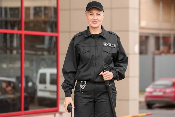 African American Female Security Guard White Background Stock Photo by ...