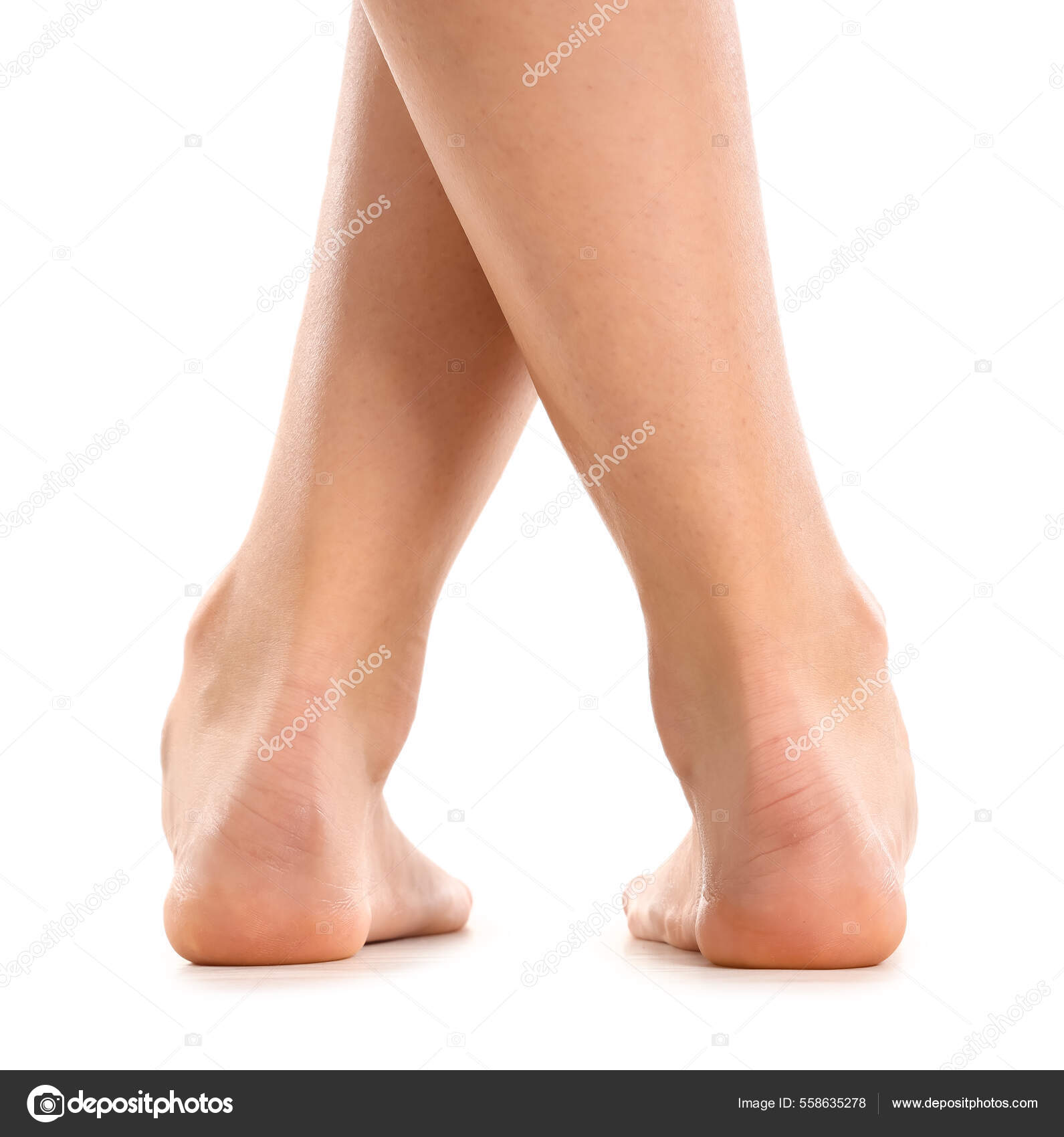 Female Bare Feet White Background Back View Stock Photo by ©serezniy ...