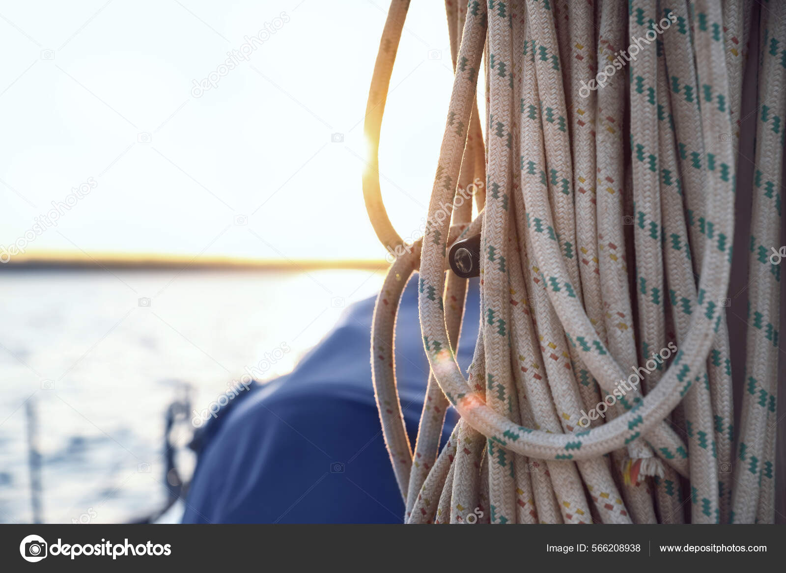 Sailing Ropes Modern Yacht Sea Stock Photo by ©serezniy 566208938