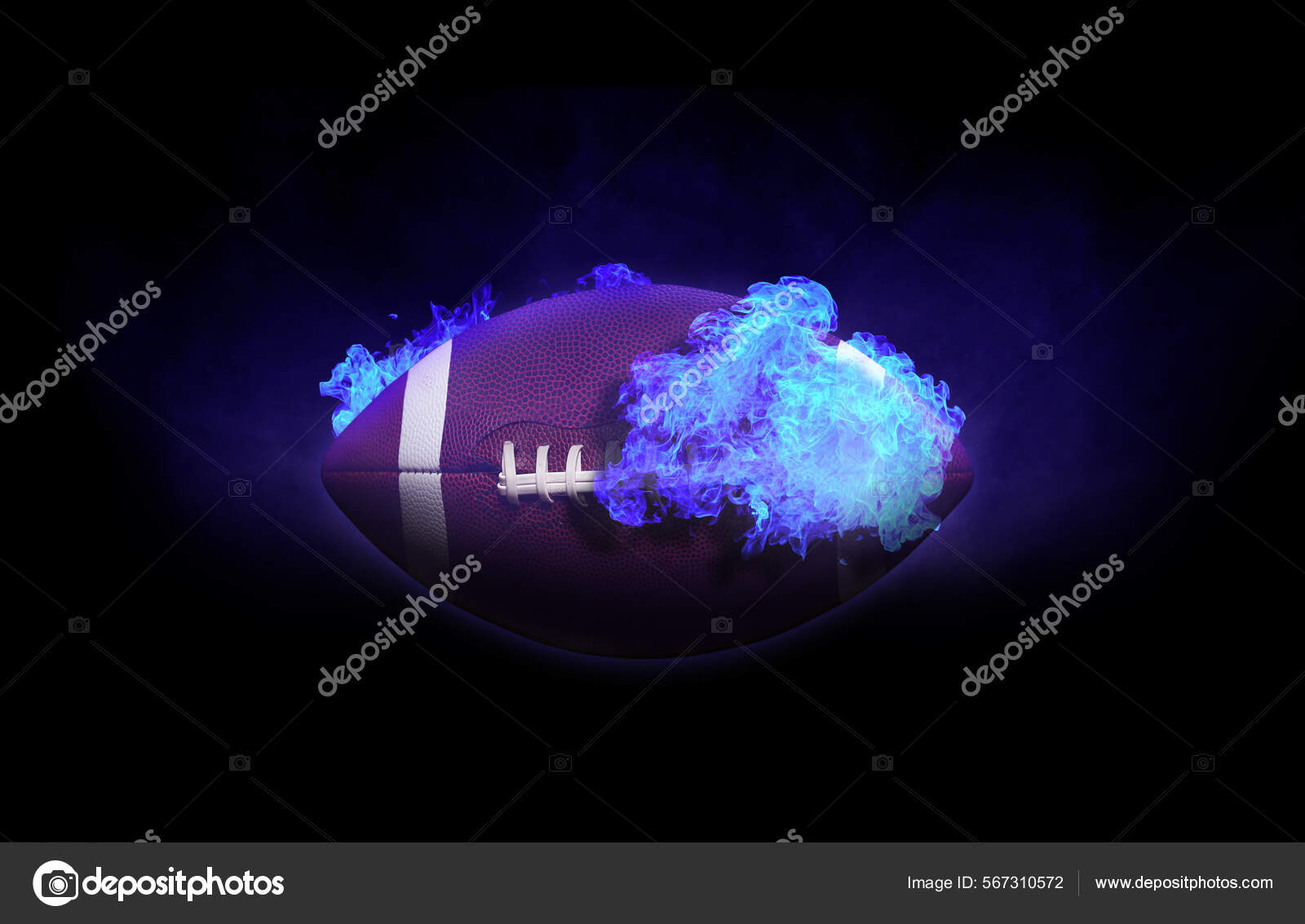 Burning Rugby Ball Black Background — Stock Photo © serezniy #567310572