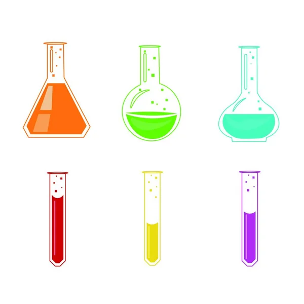 Different Laboratory Glassware White Background Stock Vector by ...