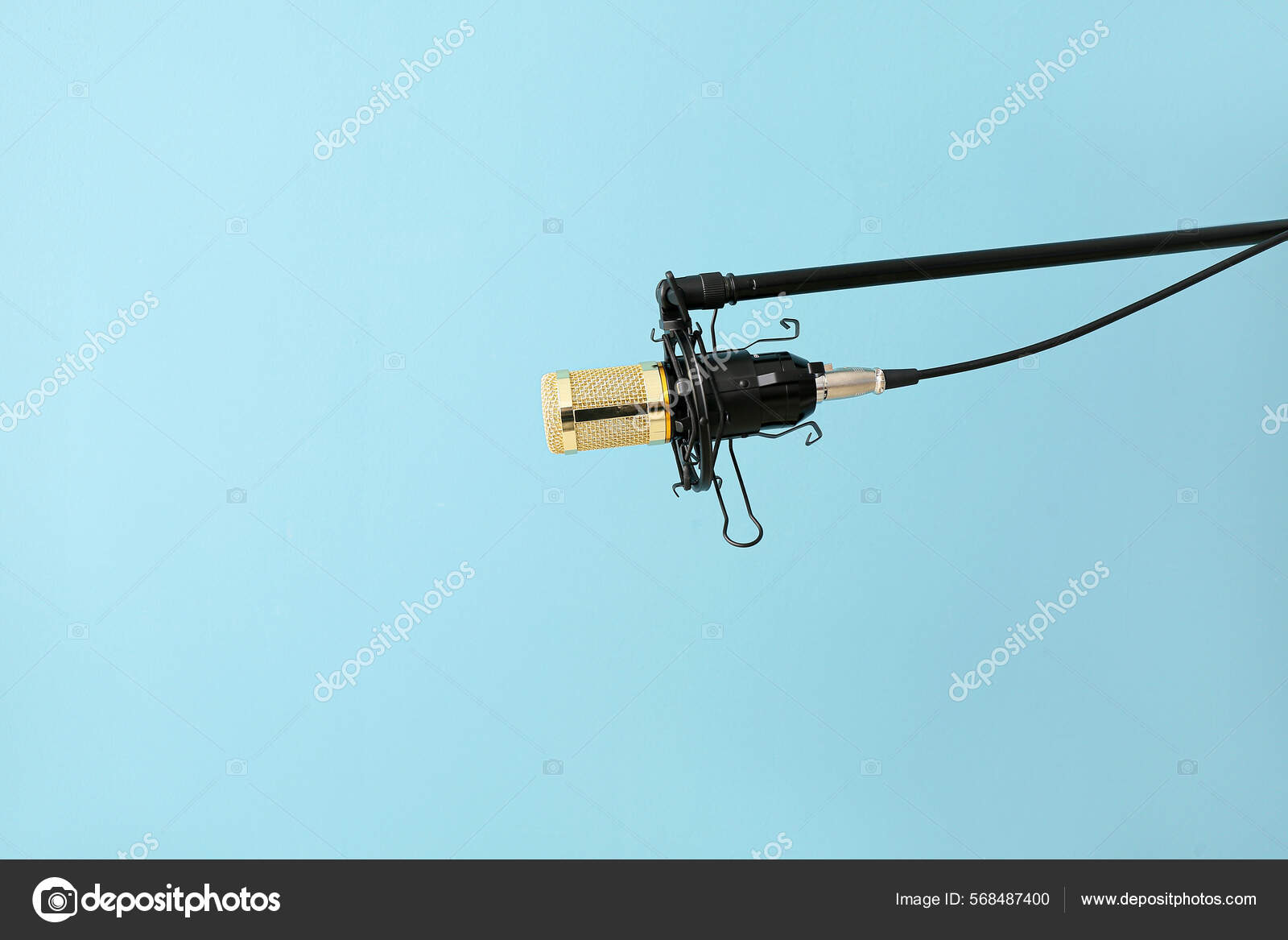 Stand Professional Microphone Color Background Stock Photo by ©serezniy ...